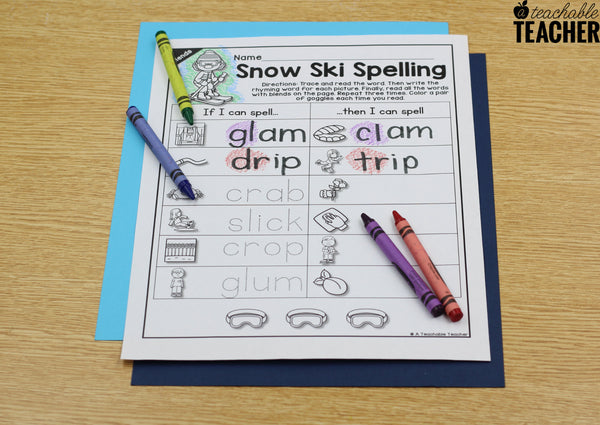 Winter Blends Activities- NO PREP Phonics Worksheets – A Teachable Teacher