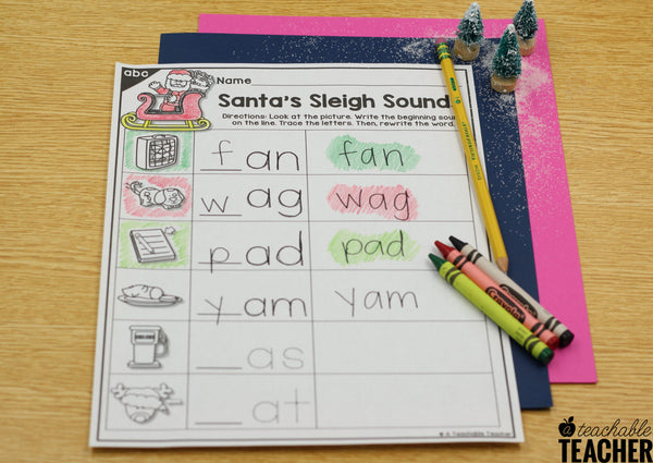 Christmas Letter Sounds Activities- NO PREP Phonics Worksheets – A ...