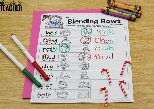 Christmas Digraphs Activities- NO PREP Phonics Worksheets – A Teachable ...