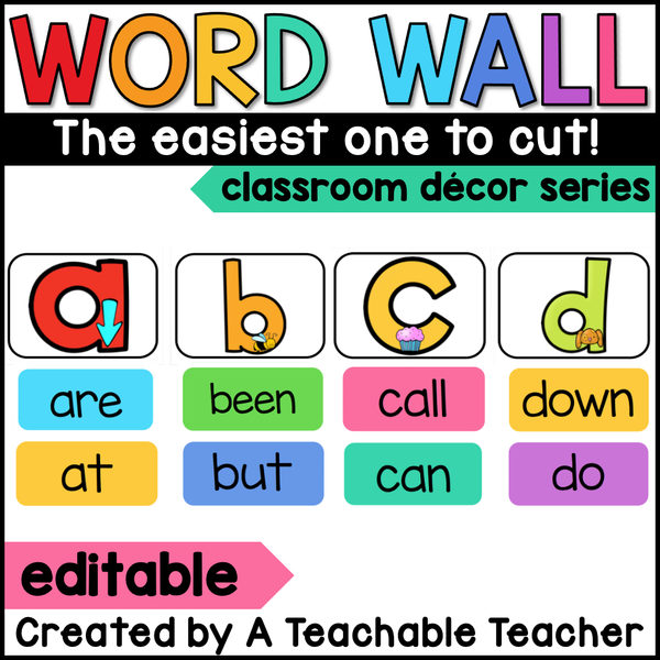 EDITABLE Word Wall – A Teachable Teacher