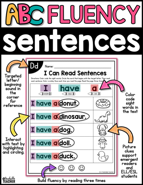 ABC Fluency Sentences – A Teachable Teacher