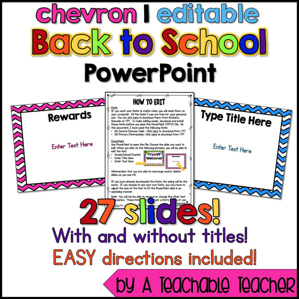 Editable Back to School Powerpoint – A Teachable Teacher