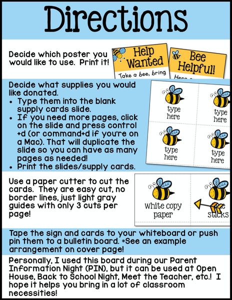 Back to School Night Donation Board – A Teachable Teacher