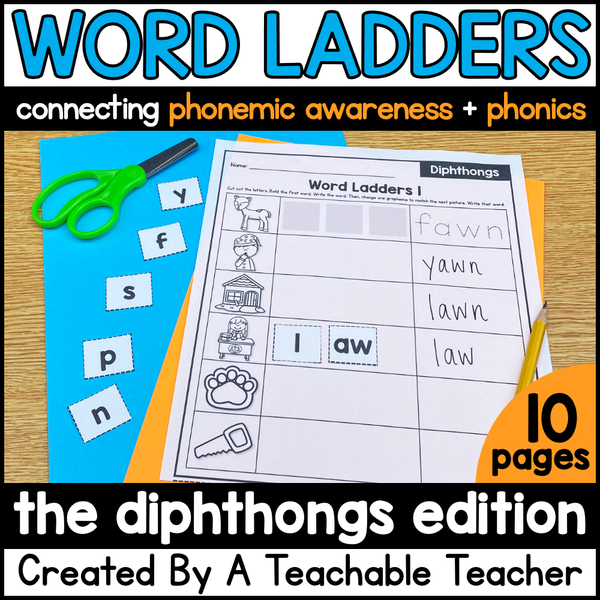 Phonics Diphthong Words Word Ladders and Word Chains – A Teachable Teacher