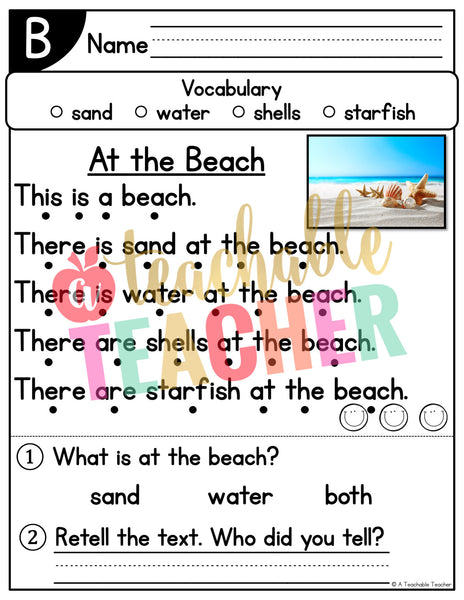 July Guided Reading Passages - Levels A-E – A Teachable Teacher