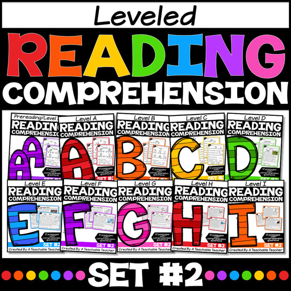 Leveled Reading Passages A-I BUNDLE SET TWO – A Teachable Teacher