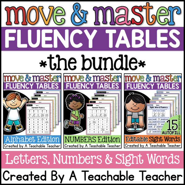 Move and Master Fluency Tables- The BUNDLE – A Teachable Teacher