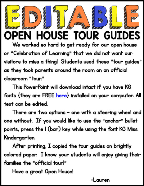 Editable Open House Tour Guides – A Teachable Teacher