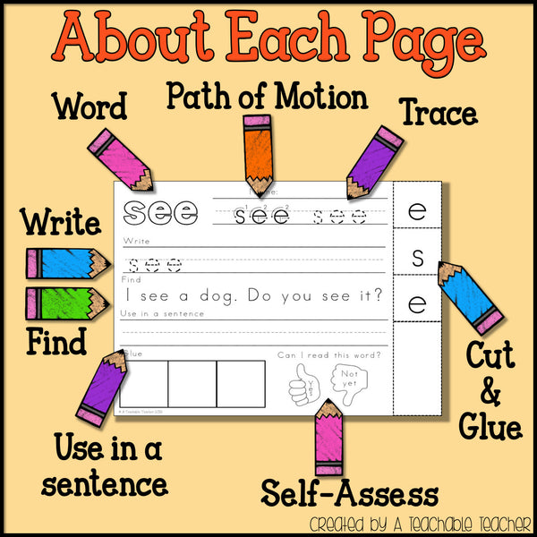 High Frequency Word Practice Pages - K-1 – A Teachable Teacher