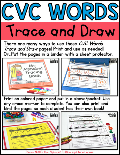 CVC Words Trace and Draw – A Teachable Teacher